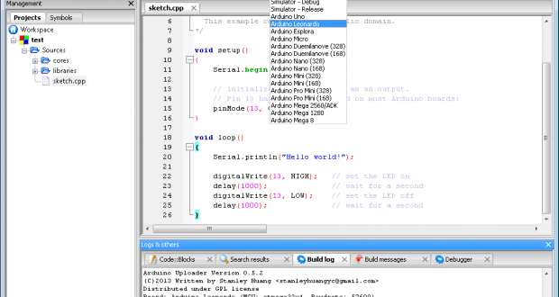 تحميل برنامج CodeBlocks Arduino IDE لتطوير Arduino